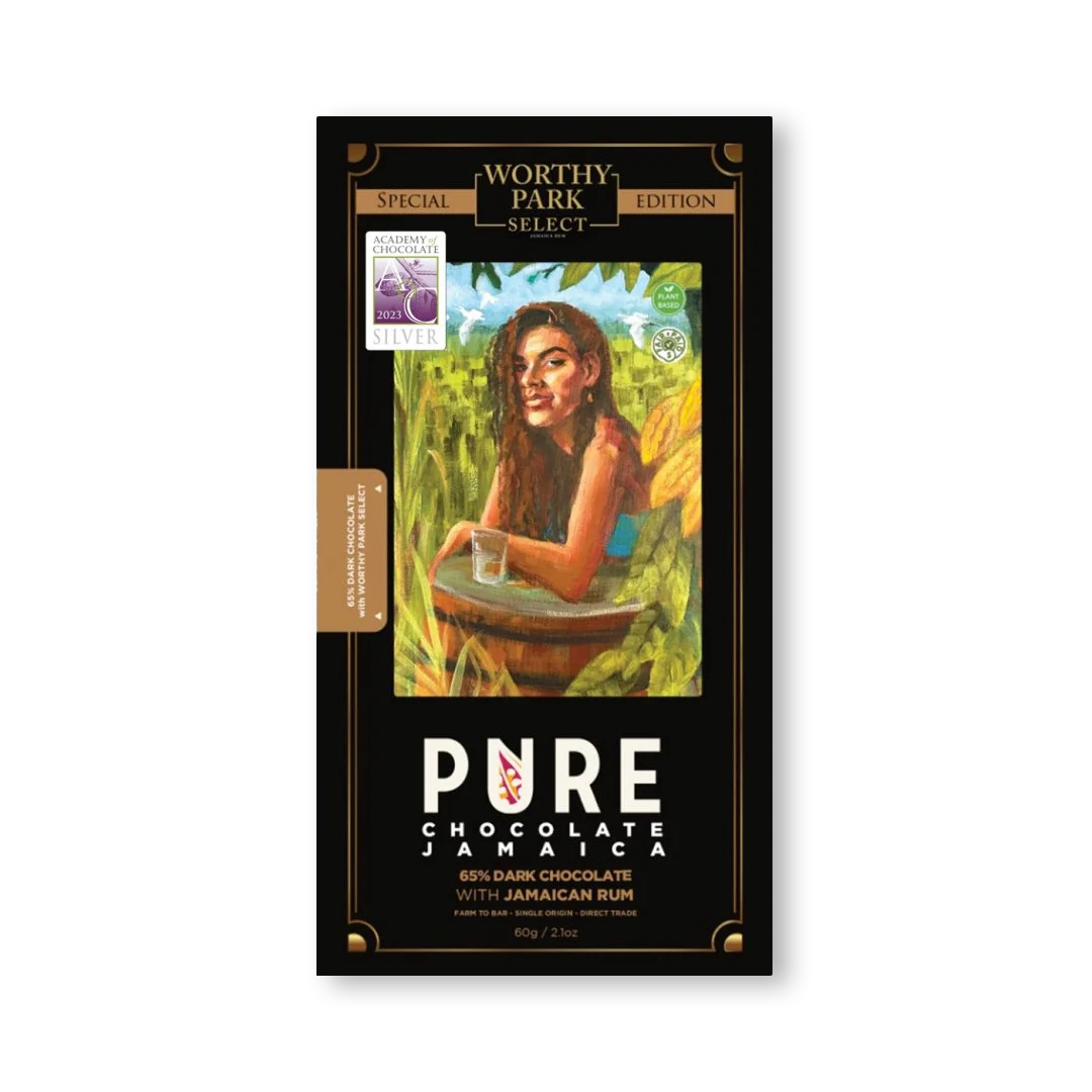 PURE 65% hořká čokoláda JAMAICA RUM s rumem 60 g | Čokoláda.cz